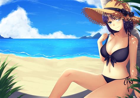 Papel De Parede Modelo Anime Meninas Anime Cabelo Preto Decote