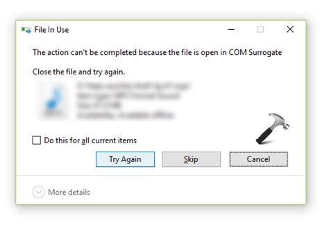 [fix] the action can t be completed because the file is open in com