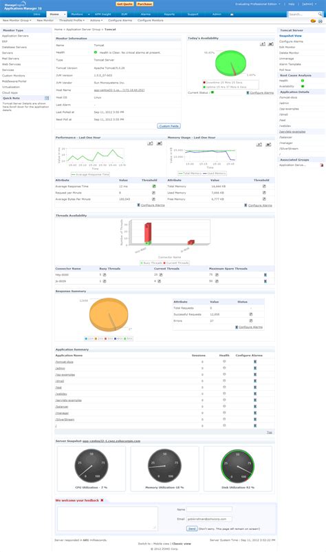 apache tomcat monitoring using manageengine applications manager