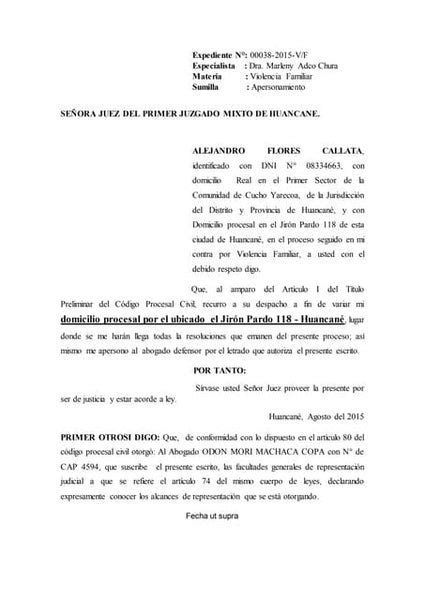 Total 44 Imagen Modelo De Escrito Nombrando Abogado Defensor Abzlocal Mx