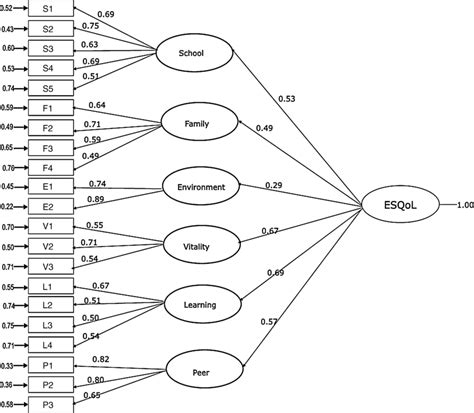 Hierarchical Model And Factor Loadings Resulting From Confirmatory