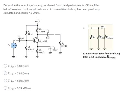 solved determine the input impedance zin as viewed from the