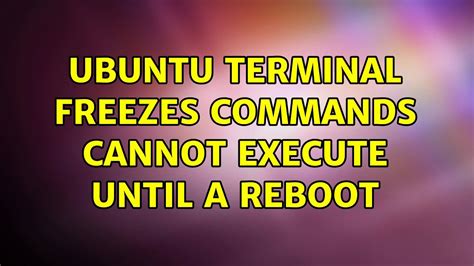 ubuntu ubuntu terminal freezes commands cannot execute until a reboot