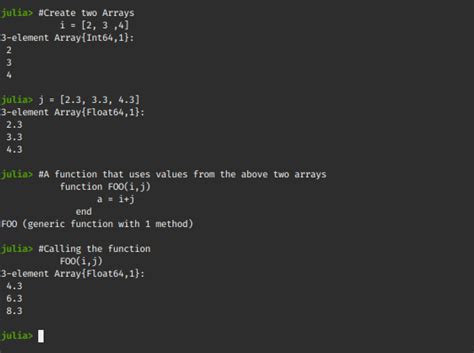 cell arrays in julia geeksforgeeks
