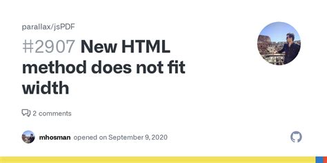 new html method does not fit width · issue 2907 · parallax jspdf · github
