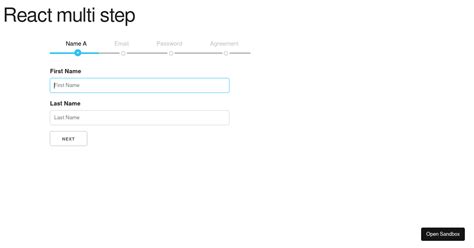react multi step example codesandbox