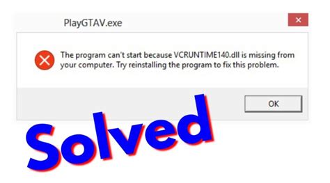 fix vcruntime140 dll is missing the program can t start