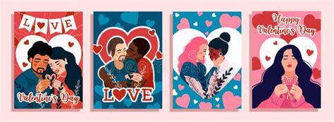 Valentines Day Greetings Cards Posters Collection Lgbt Couple In Love