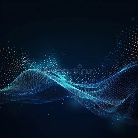 Data Internet And Futuristic Background Wave With Blue Connection