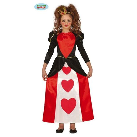 Costume Carnevale Regina Di Cuori Bambina 5 6 Anni Vestito Alice Nel