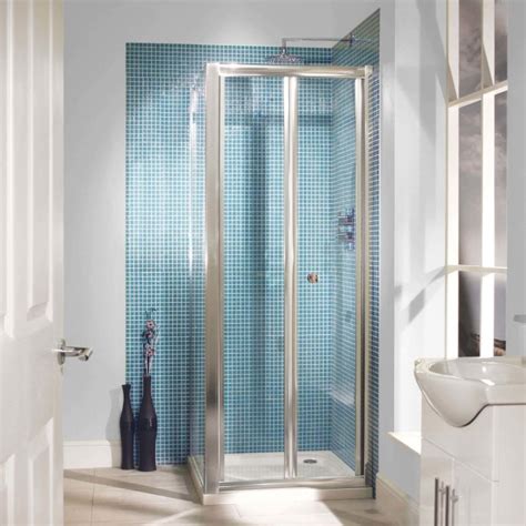 Bi Fold Door Shower Enclosure With Shower Tray 700 X 700mm 6mm Glass
