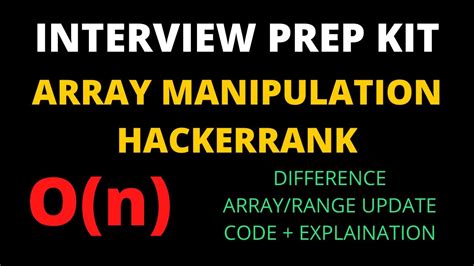 array manipulation hackerrank solution interview preparation kit