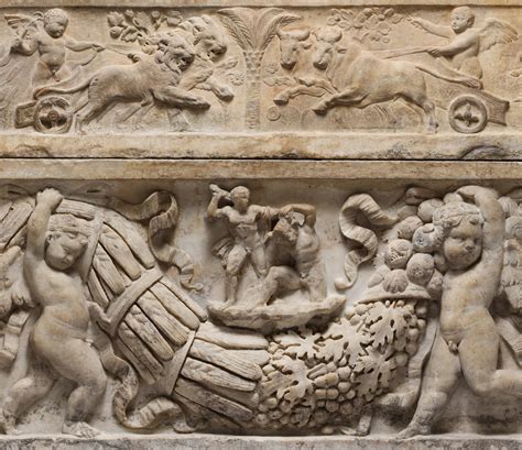 Marble Sarcophagus With Garlands And The Myth Of Theseus And Ariadne