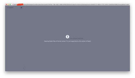can not open file opening realm files of format version 11 is not