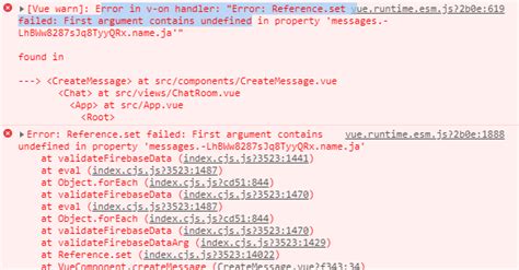 javascript error in v on handler error t failed first