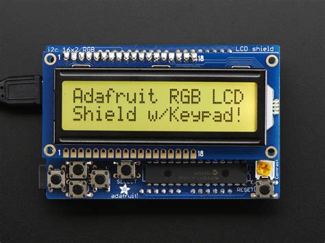 rgb lcd shield kit w 16x2 character display only 2 pins used