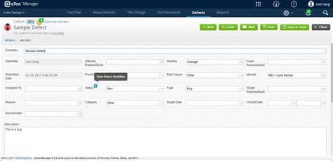 defect workflow settings tricentis qtest help center