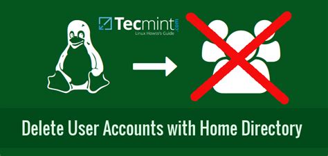 how to delete user accounts with home directory in linux