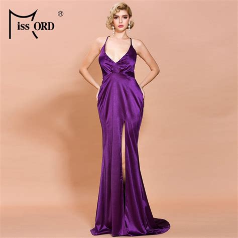 Missord 2021 Women Sexy Deep V Off Shoulder Backless Female High Split