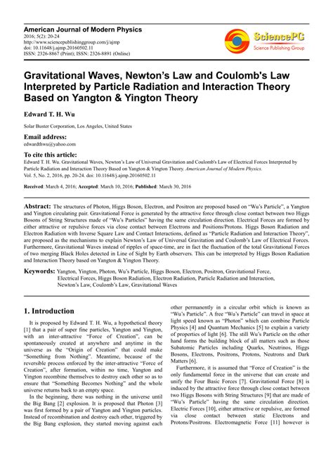 Pdf Gravitational Waves Newtons Law And Coulombs Law Interpreted