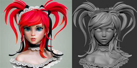 Anime Girl Speed Sculpt By Olya Anufrieva Zbrushtuts