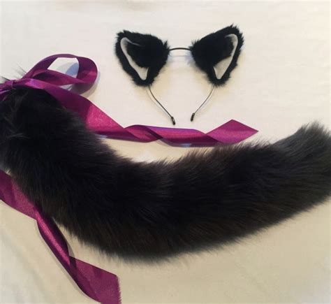 Set Black Ears And Tail Cat Kitten Play Bdsm
