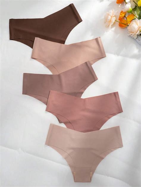 Shein Underwearandsleepwear Basics 5 Pièces Culotte Unicolore Simple