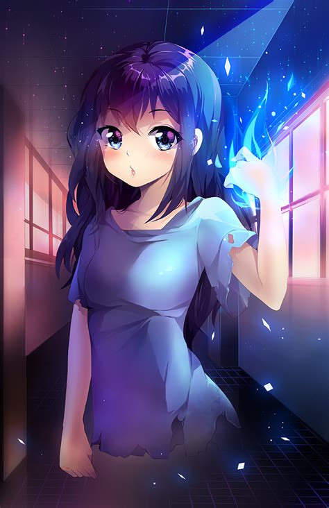Fondos De Pantalla Pelo Largo Anime Chicas Anime Pelo Azul Ojos