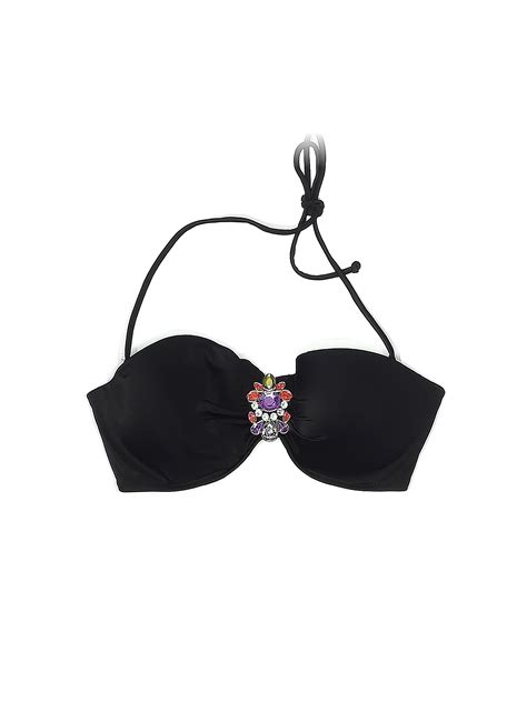 Victorias Secret Solid Black Swimsuit Top Size Med 34d 59 Off
