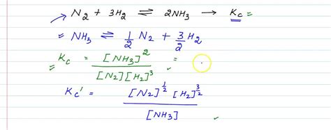 If Equilibrium Constant For The Reaction N2 3 H2 ⇌2 Nh3 Is Kc Then