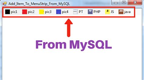 vb add item to menu from mysql c java php programming source code