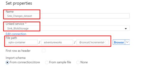 move data from sql server to azure blob storage with