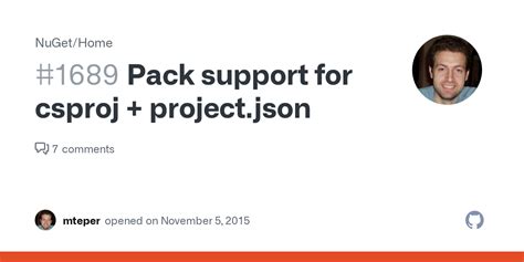 pack support for csproj project json · issue 1689 · nuget home · github