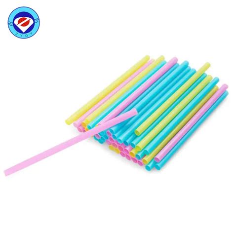 Bubble Tea Straight Straw Degradable Packaged Pla Straws With Wrap
