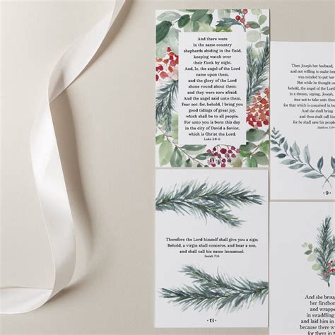 Christmas Advent Scripture Cards Printable Christmas Advent Etsy