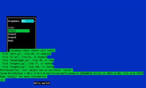 picotui a text user interface tui widget toolkit for micropython
