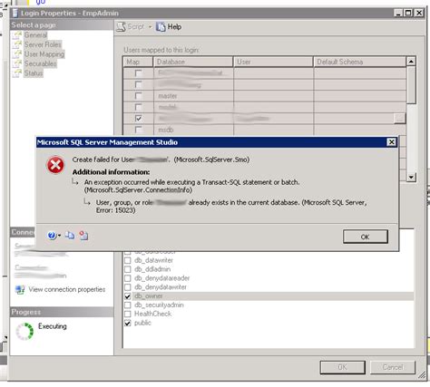 how to resolve microsoft sql server error 15023 “user already exists