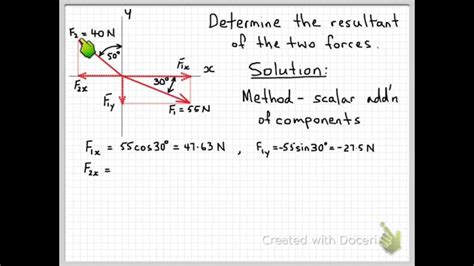 vector addition using scalar components youtube