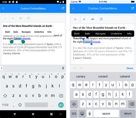 xamarin richtexteditor documentation context menu