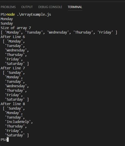 arrays in javascript