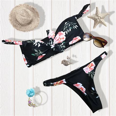 2018 Strapless Sexy Bikini Set Push Up Women Swimwear Swimsuit Female