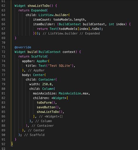 sqlite on flutter