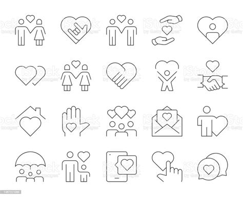 Care Thin Line Icons Stock Illustration Download Image Now Icon