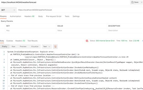 implementing exception handling middleware in core partech