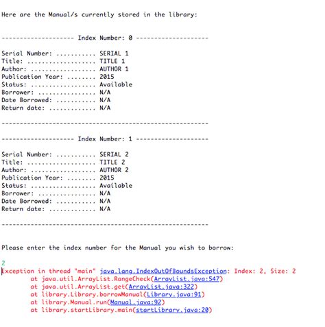 Indexing How To Solve This Java Lang Indexoutofboundsexception
