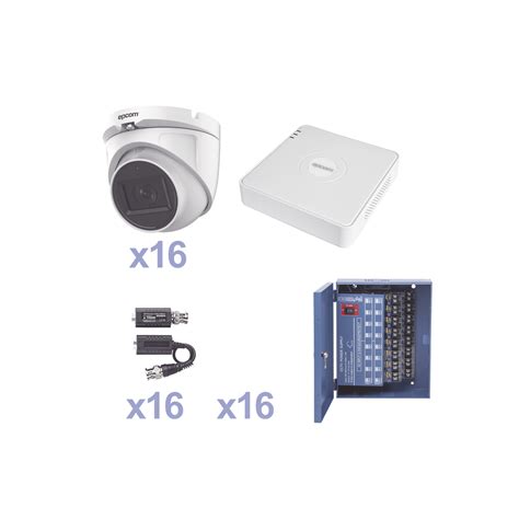 Kit Turbohd 1080p Lite Dvr 16 Canales 16 Cámaras Eyeball Exterior