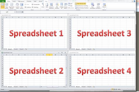working with spreadsheets in excel inside how do i view two excel