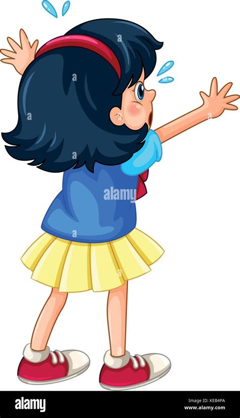 Close Up Girl In Yellow Skirt Crying Stock Vector Image And Art Alamy