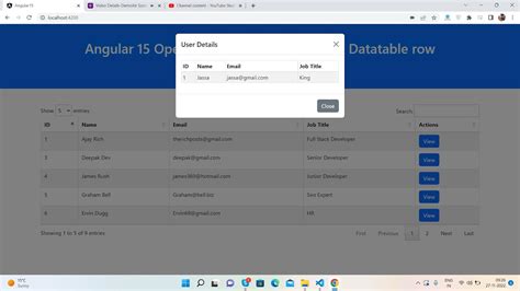 angular 15 open bootstrap modal on click datatable row youtube