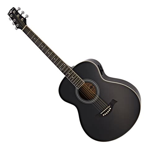 Concert Left Handed Electro Acoustic Guitar By Gear4music Black